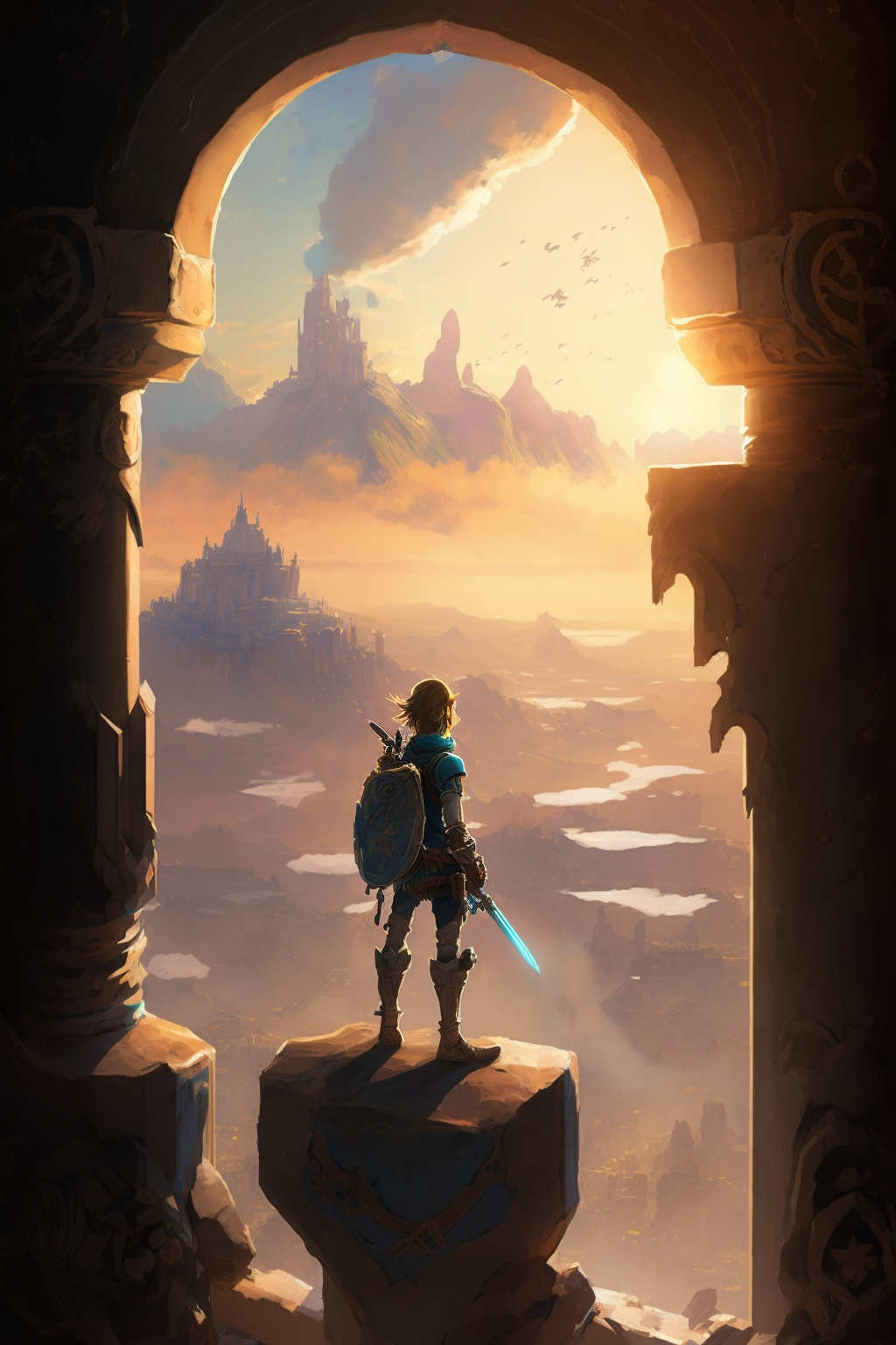 Link_looking_out_from_the_top_of_the_citadel_in_game_001 - eArts